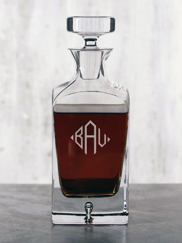 Deluxe Square Decanter | Free Monogram & Custom Text | Bar & Vine